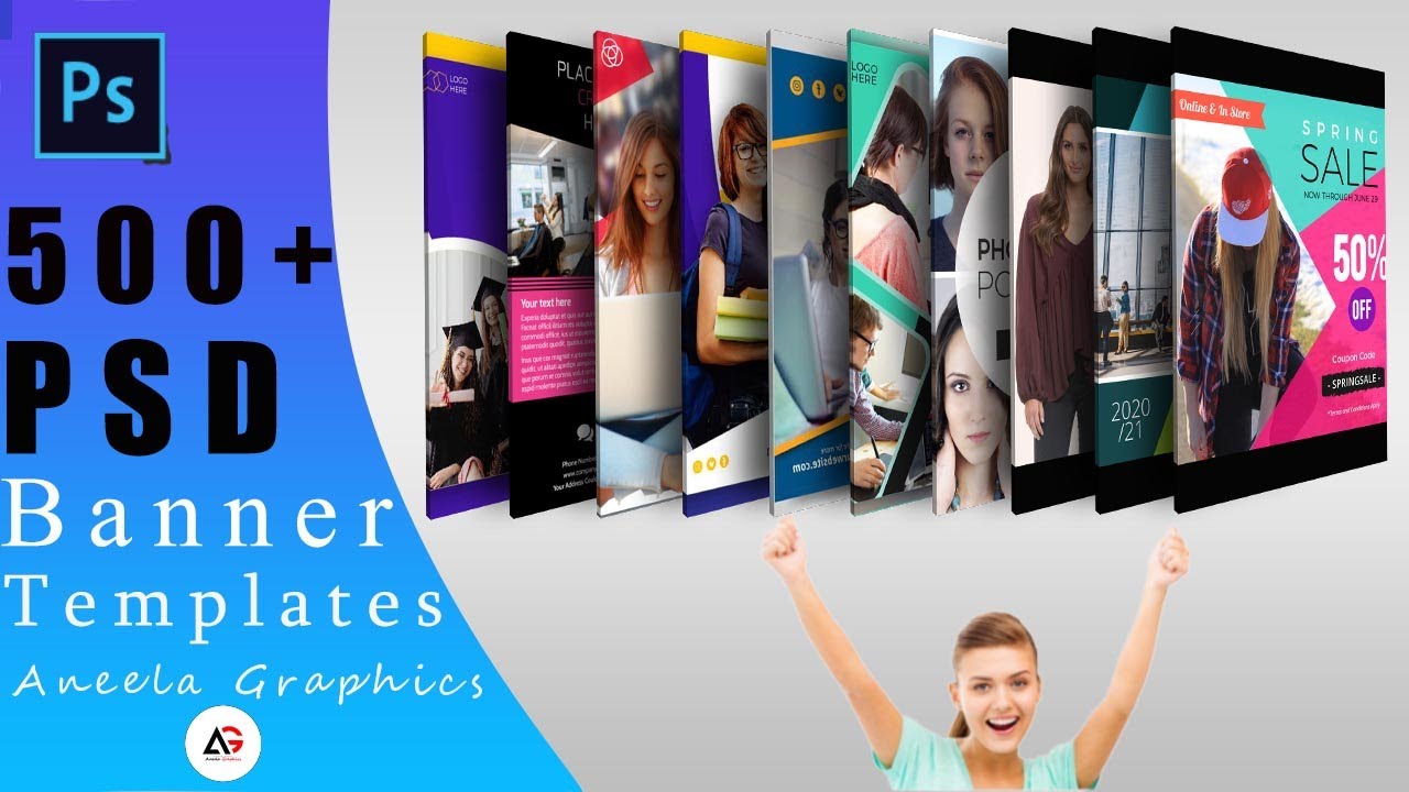 500+Banner Templates In PSD Files |Aneela Graphics| - YouTube