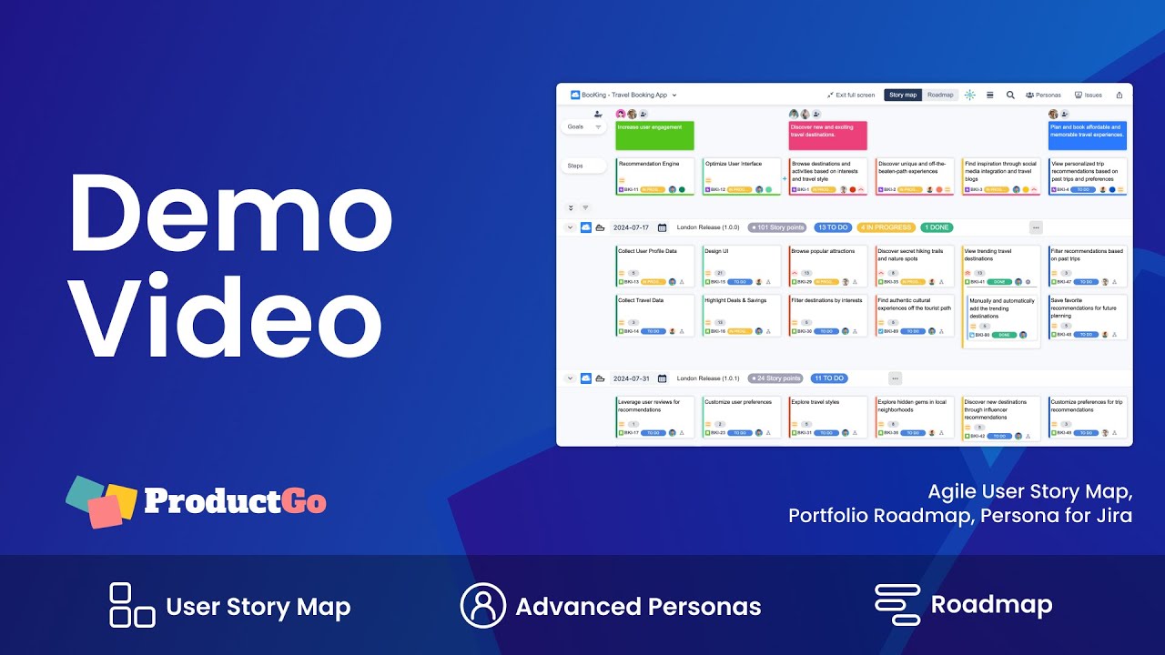 Demo ProductGo - Agile User Story Maps, Roadmaps & Persona Journey for ...