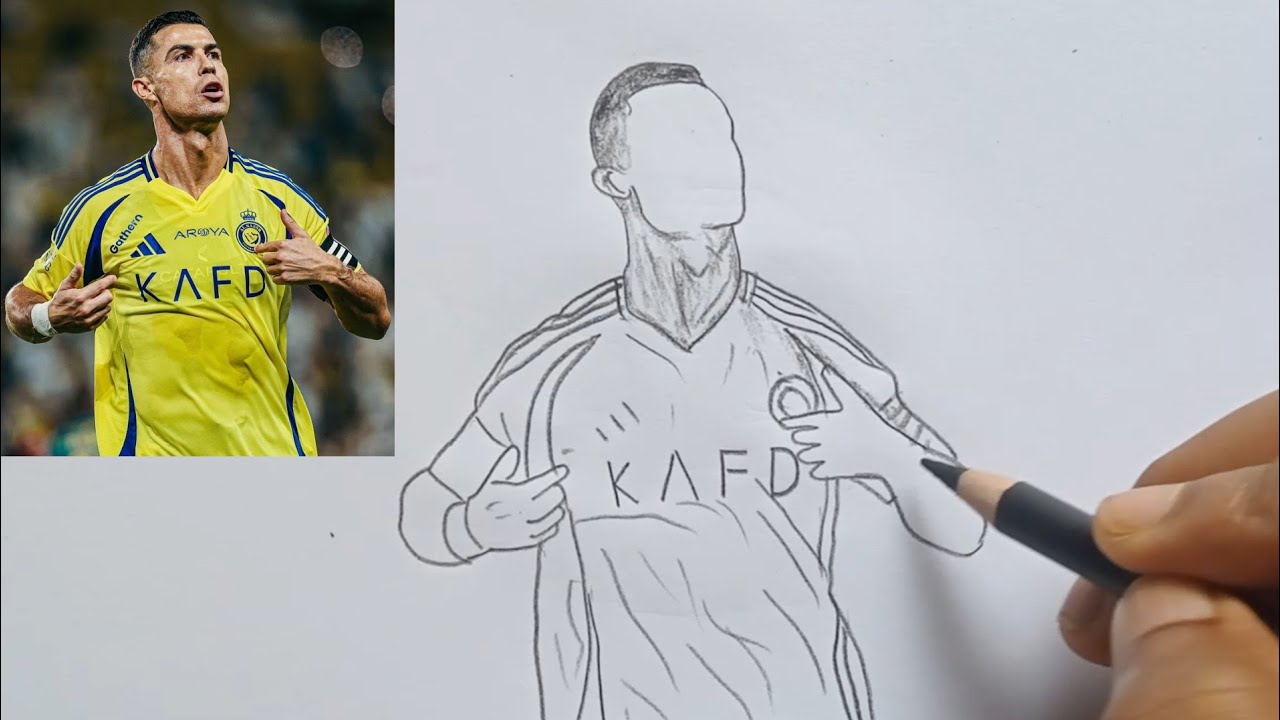 Cristiano Ronaldo Pencil Art Jersey Face Drawing Youtube
