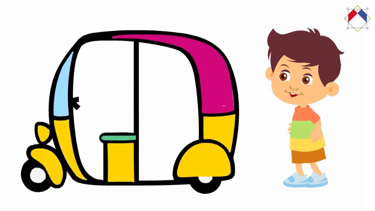 How to draw auto rickshaw I how to draw auto rickshaw step by step I ...