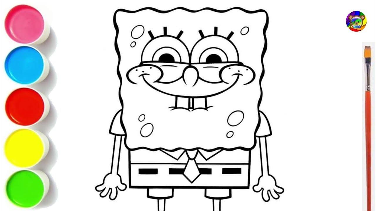 Drawing Spongebob Squarepants , Painting and Colouring for Kids and ...