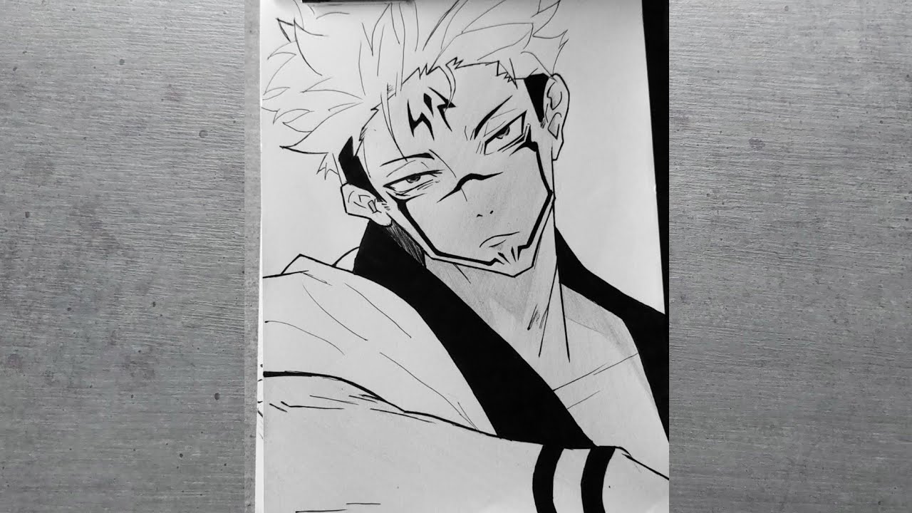طريقة رسم سوكونا خطوة بخطوة || how to draw sukuna step by step - YouTube