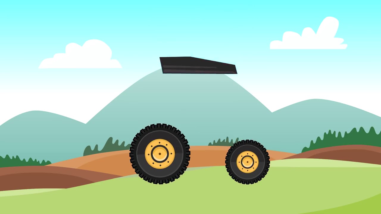 New cartoon video JCB car tractor drive. - YouTube