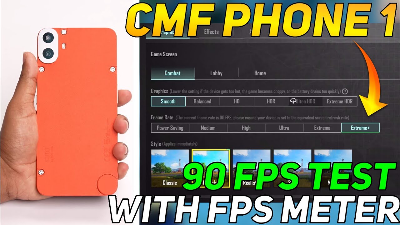 CMF PHONE 1 BGMI 90 FPS TEST | CMF PHONE 1 BGMI TEST 🔥🥵 - YouTube