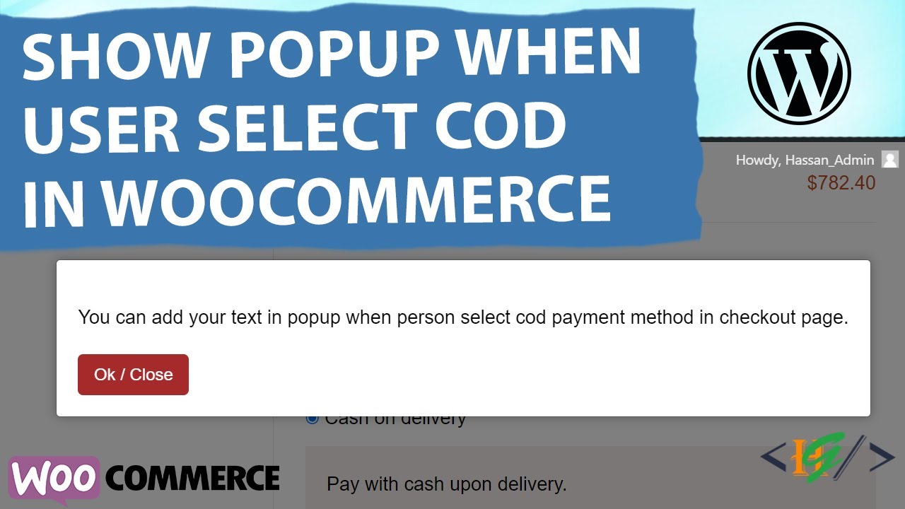 How to Show Popup When Customer Select Cash on Delivery Payment Method ...