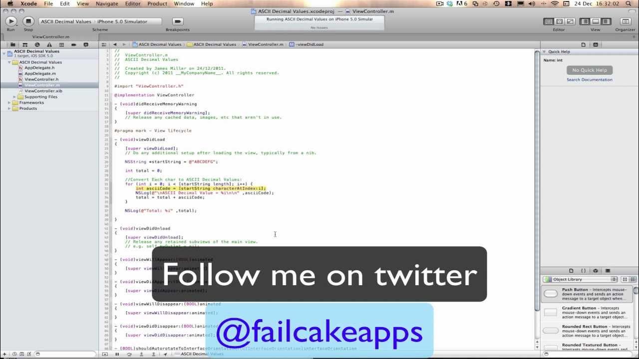 iPhone Programming: Converting Strings to their ASCII Decimal Values ...