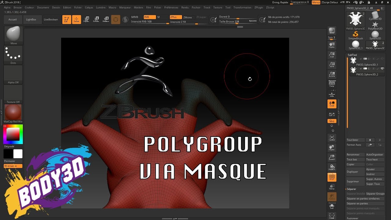 TUTO ZBRUSH #6 - PolyGroup Via Masque - YouTube