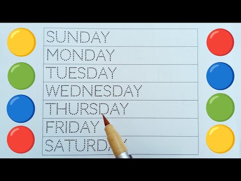 Sunday Monday for kids " kids education " how to learn Sunday Monday ...