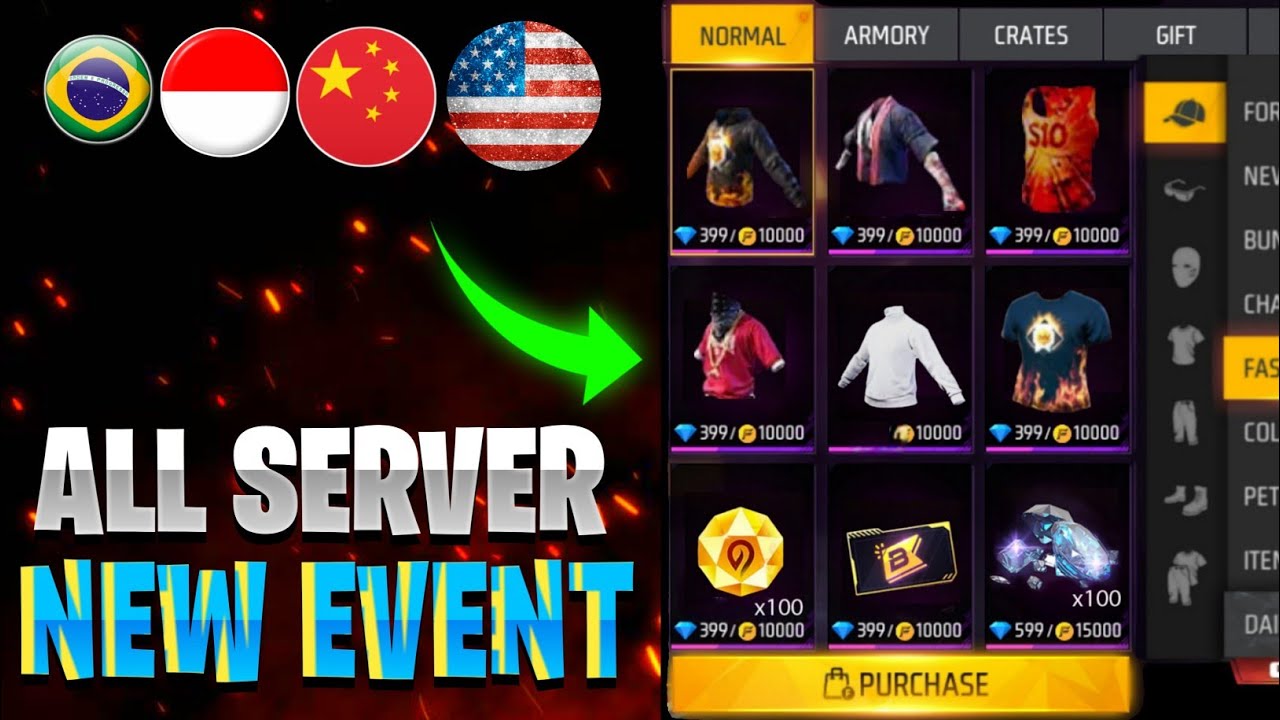 FREE FIRE ALL SERVER NEW EVENT | FREE FIRE NEW UPDATE | FF BT SERVER - YouTube