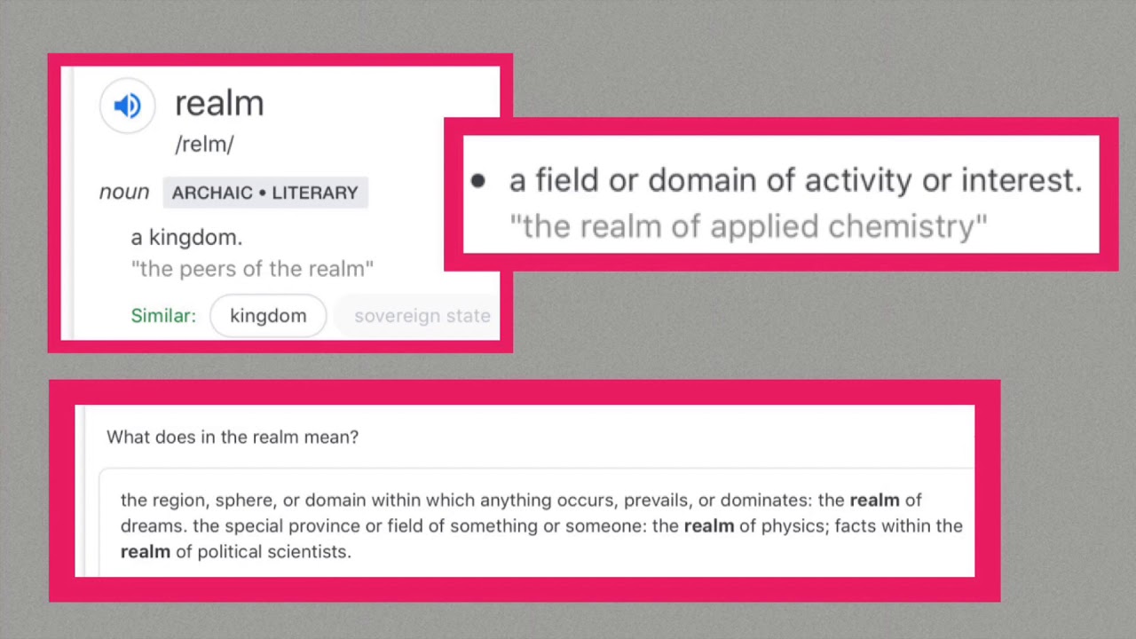 Realm - definition and pronunciation - YouTube