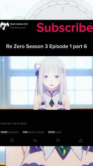Re Zero Season 3 Episode 1 part 6 Hindi dubbed #anime #rezero #shorts ...