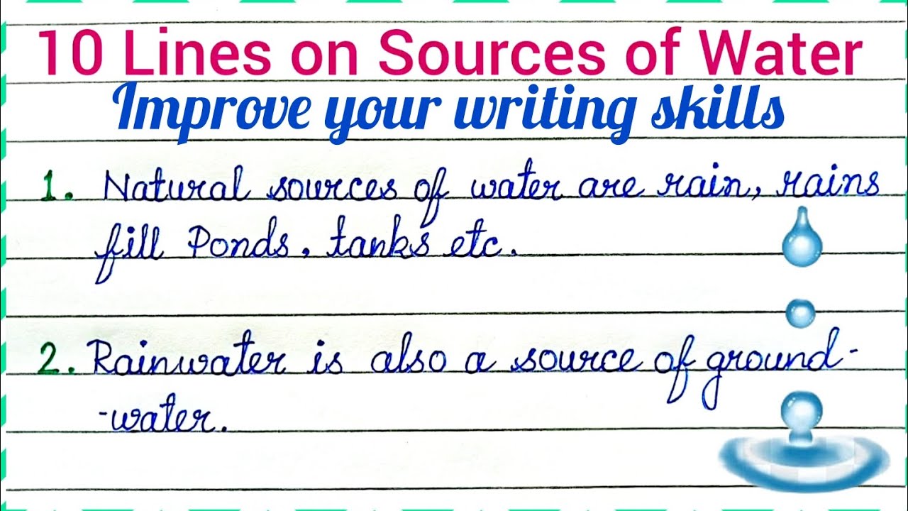 10 Lines on Sources of Water | source of water - YouTube