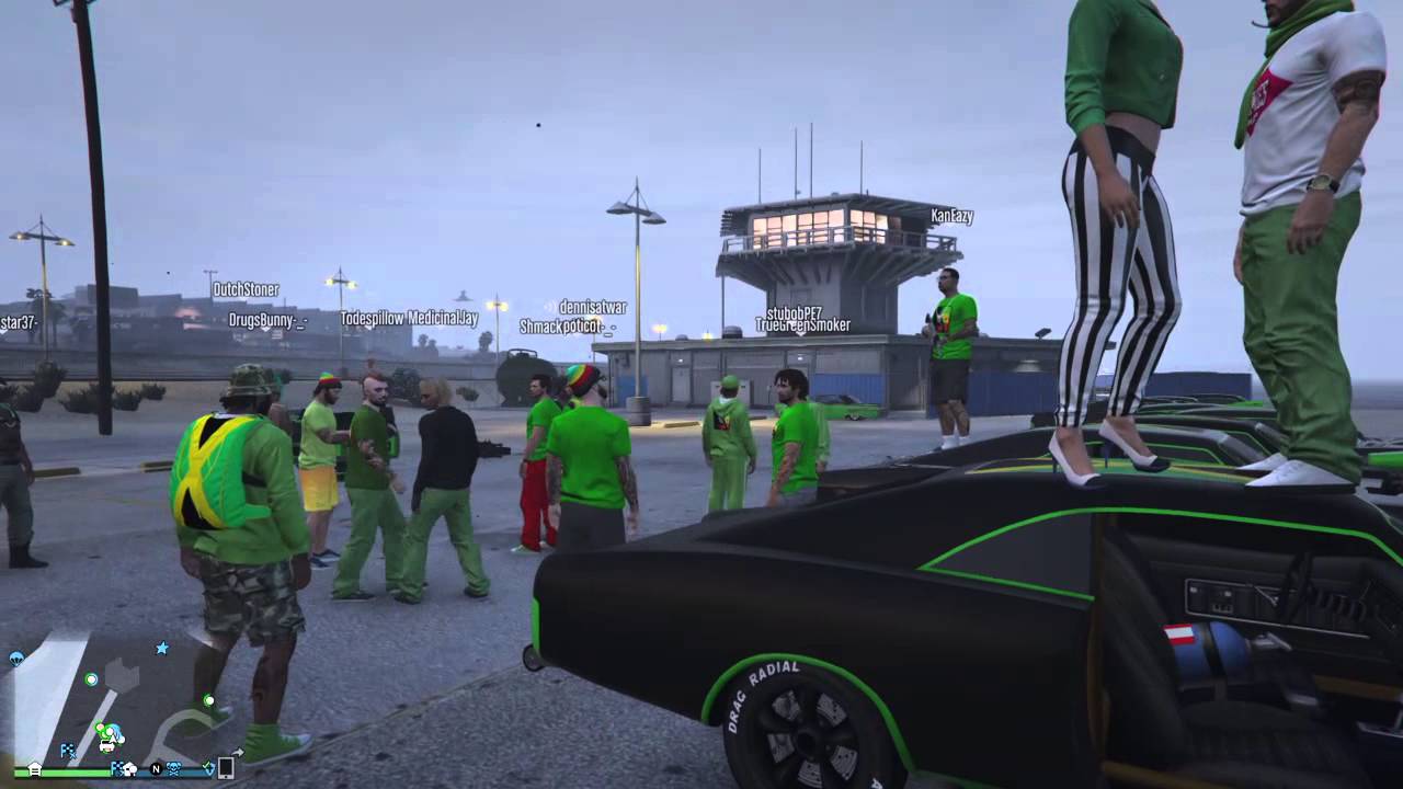 GTA V on line - Ganja Outlaws crew session 30 people - 3rd and 1rst ...
