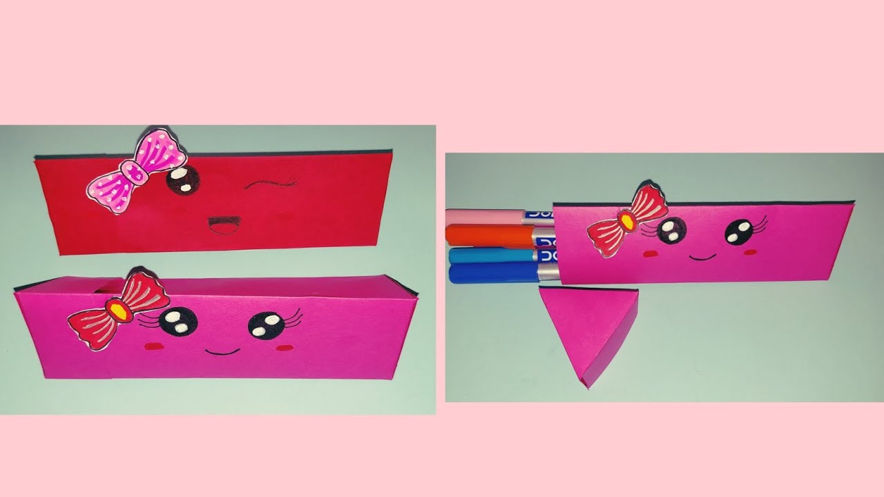 How To Make Paper Pencil Box /DIY Paper Pencil Box Idea / Easy Paper ...