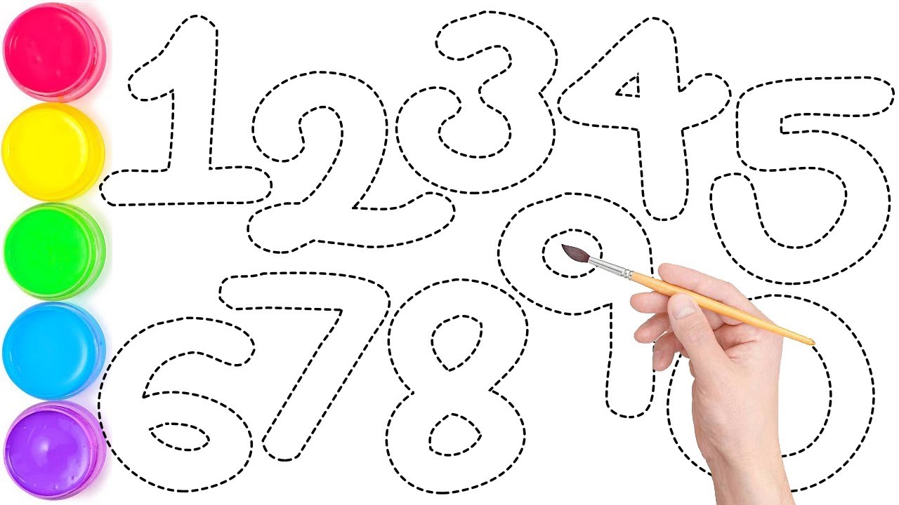 Let's Learn How to Draw and Paint Numbers for kids Easy // Step by Step ...