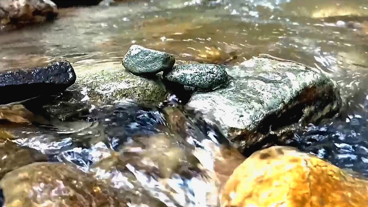 Relaxing, the sound of running water & beautiful natural waterfalls for ...