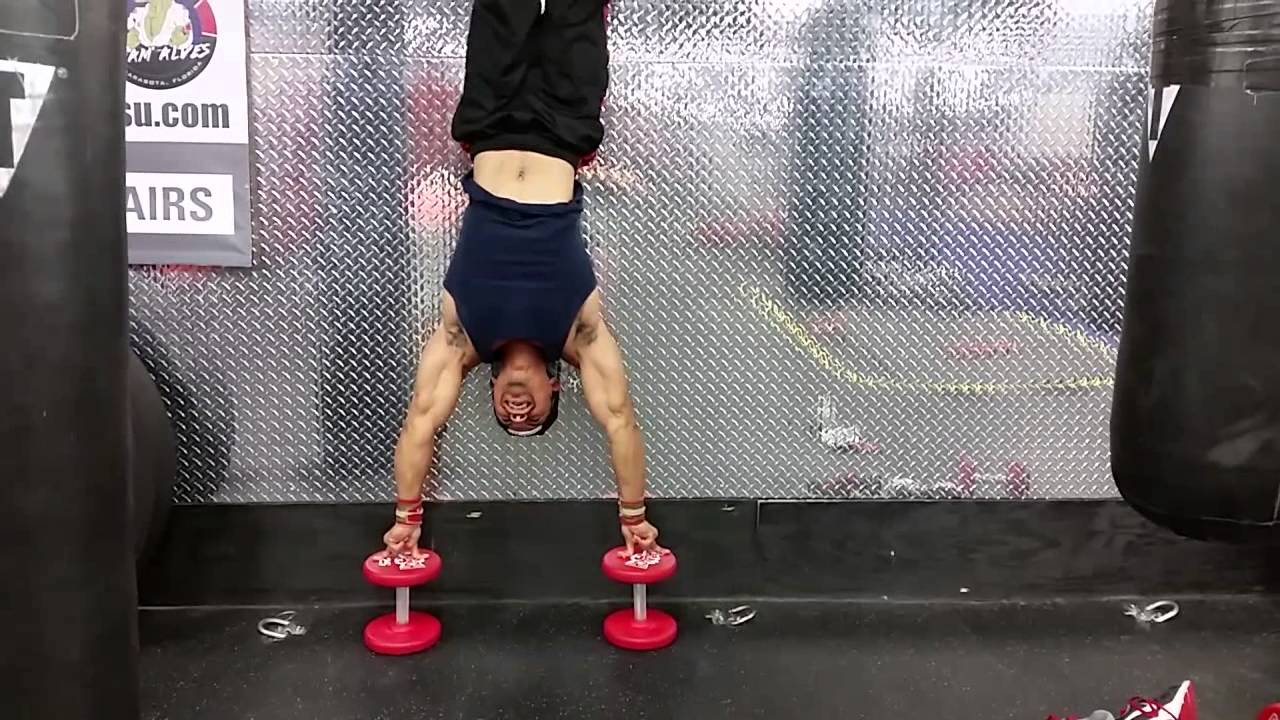 Deep Two Finger Handstand Push-Up (first time!) - YouTube