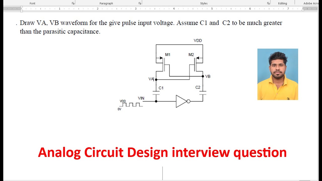 Analog Circuit Design Interview Question Plot Node Voltages Of Cross Coupled Mos Amit Bar