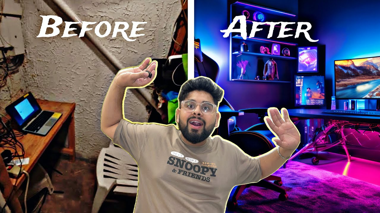 I Turned My Messy Room into an EPIC YouTube/Gaming Setup ! - YouTube