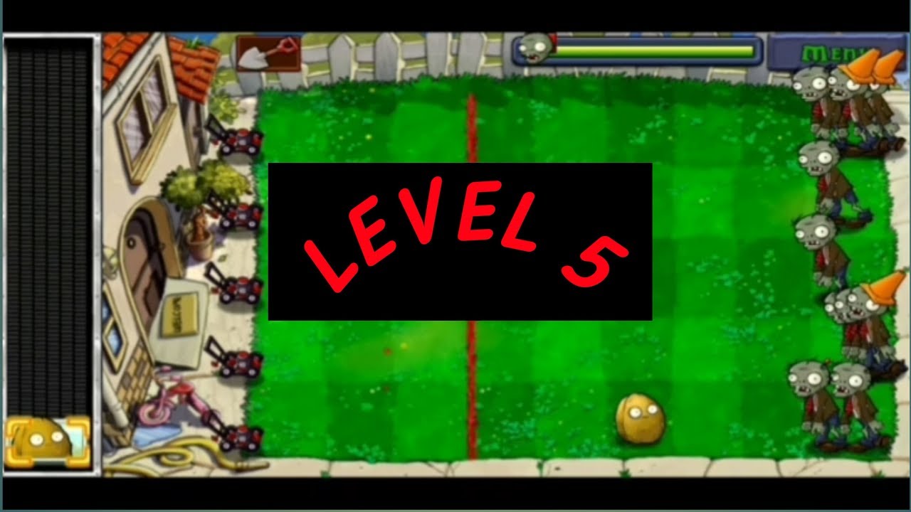 PLANTS vs ZOMBIES LEVEL 5 - YouTube
