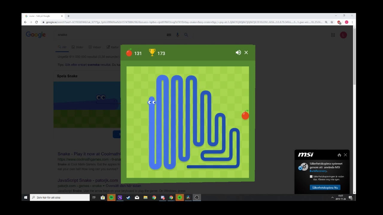 252 snake score - YouTube