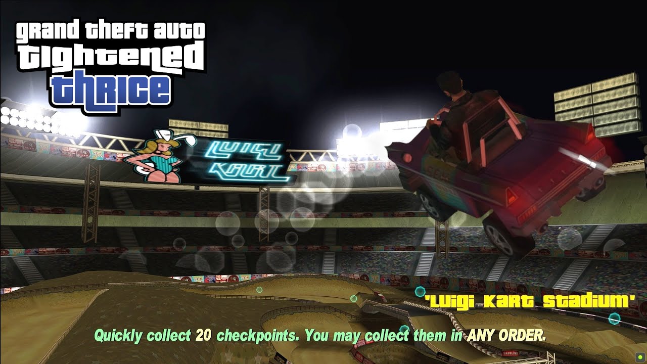 GTA Tightened Thrice (GTA 3) - Test 14 - 'Luigi Kart Stadium' - YouTube