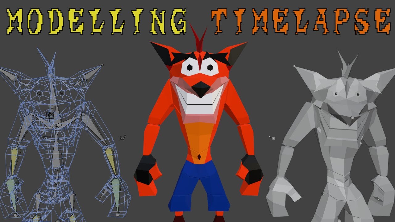 Crash Bandicoot Modelling Timelapse - YouTube