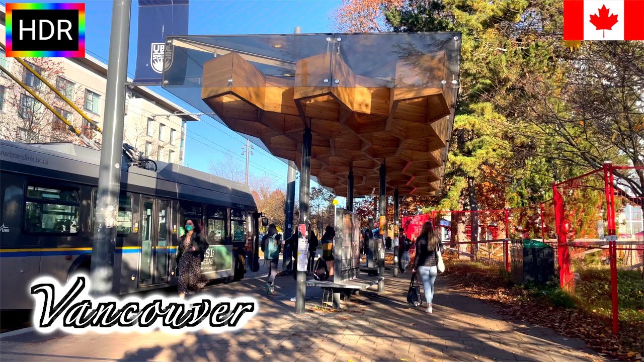 🇨🇦【HDR 4K】Vancouver Autumn Walk - UBC campus from Sports Field (October ...