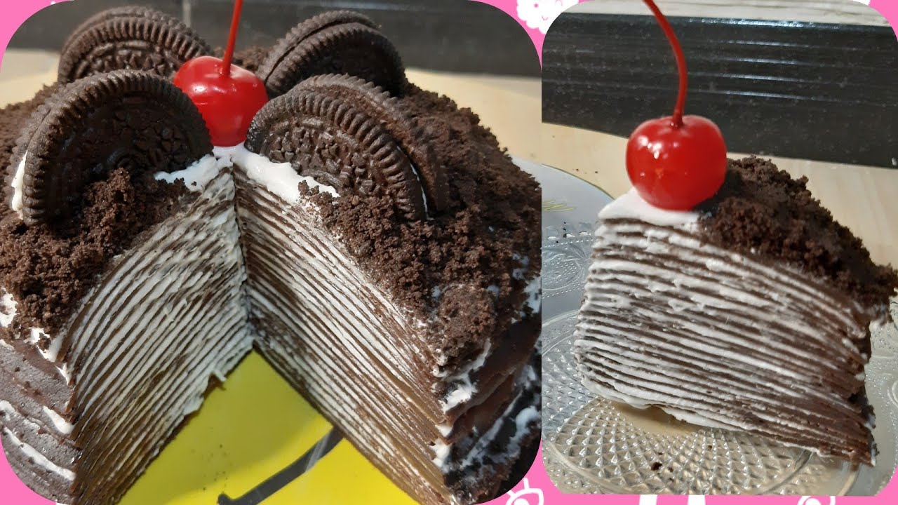 Kue Ultah Special hanya 2 telur | Oreo Mille Crepes super lembut - YouTube