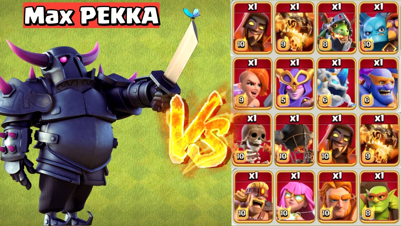 Max PEKKA vs All Super Troops - Clash of Clans - YouTube