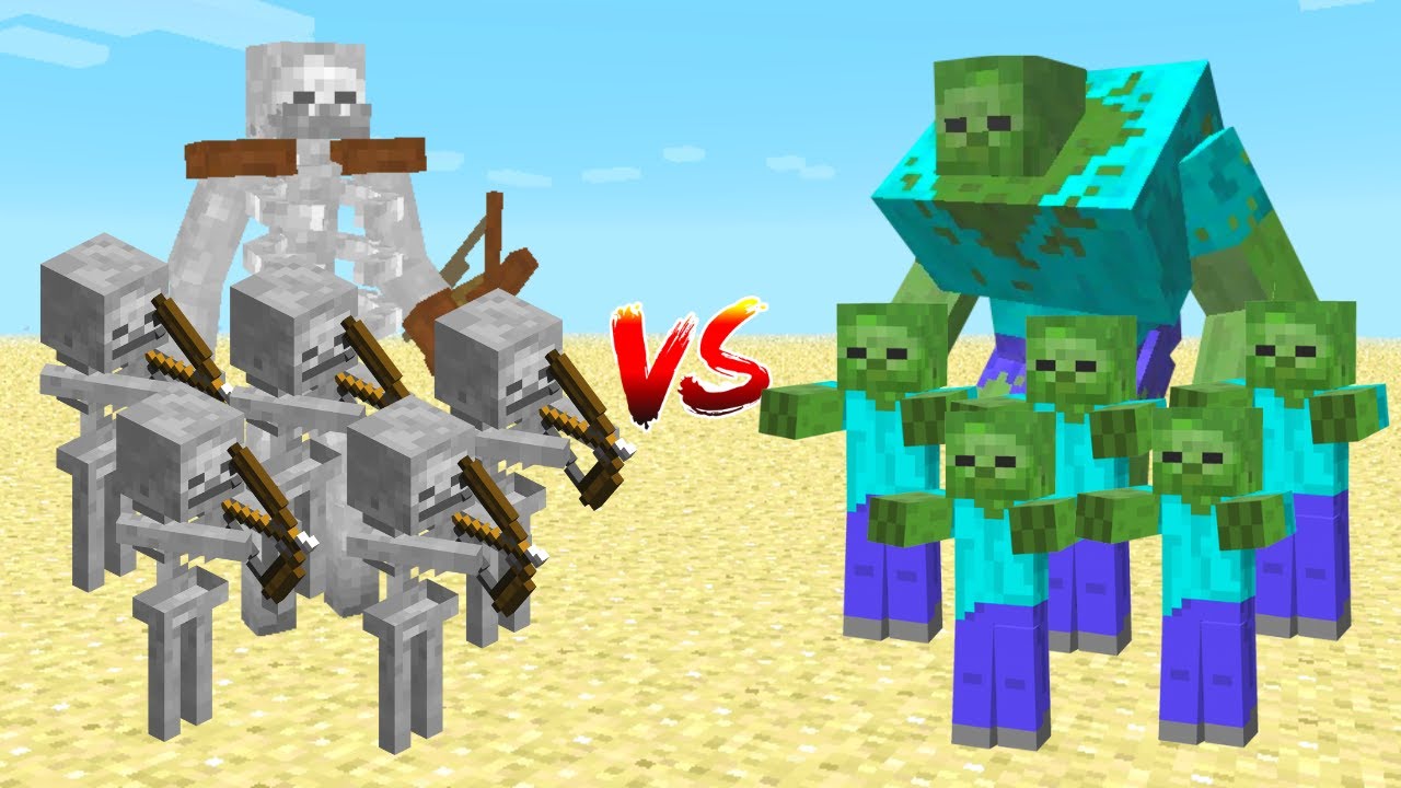 SKELETON ARMY vs ALL MOBS ARMY in Minecraft Mob Battle - YouTube