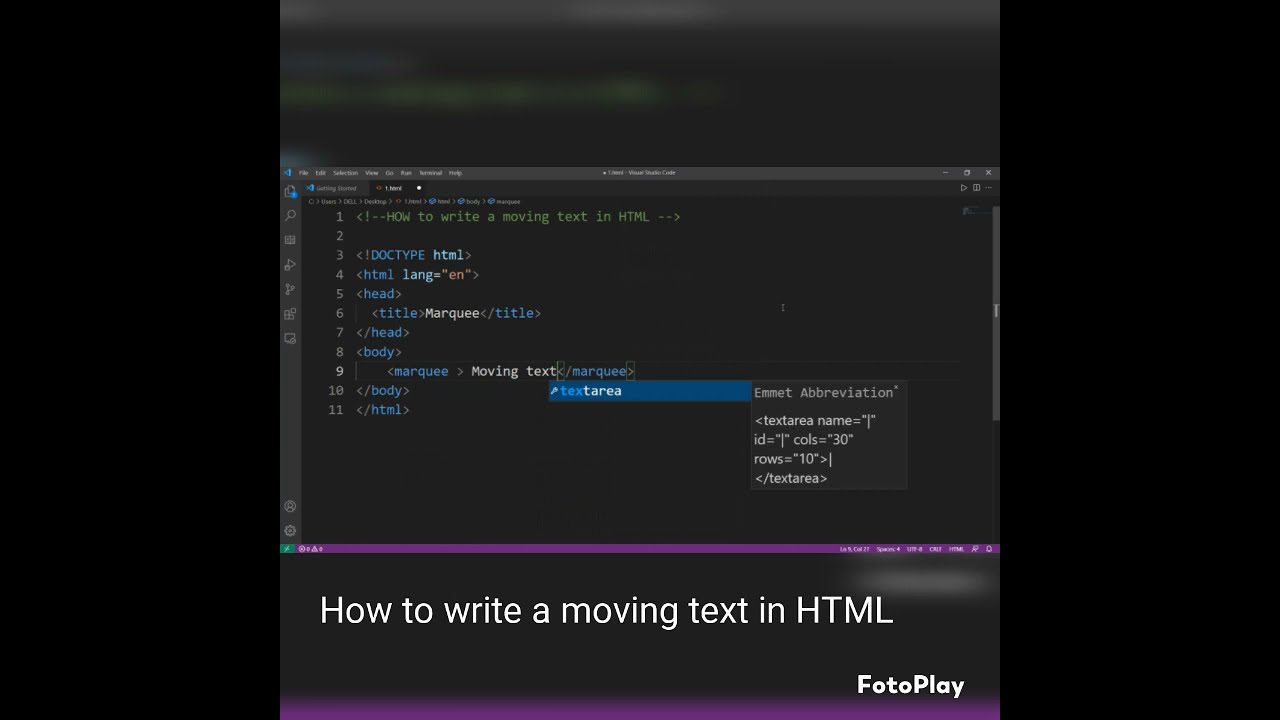 How To Write A Moving Text In HTML YouTube How To Write A Moving Text In HTML YouTube