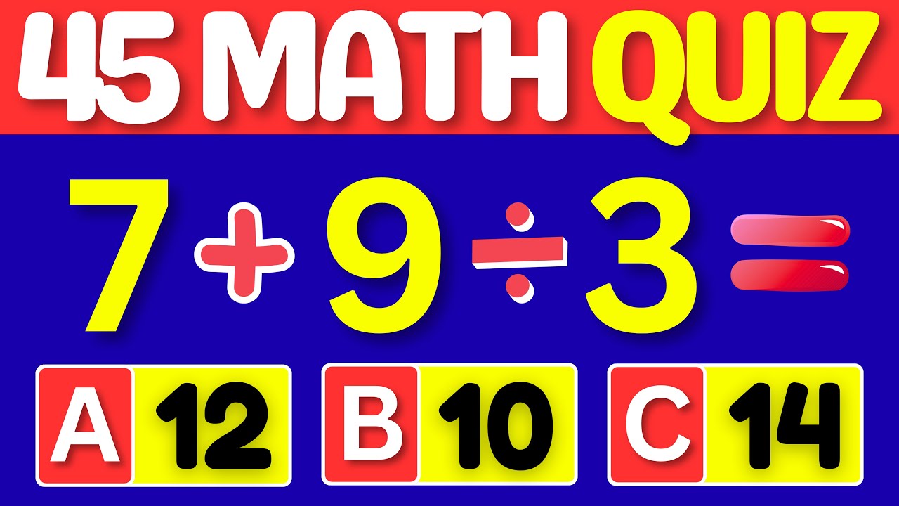 45 Ultimate Math Quiz | Fun Math Challenges & Speed Test for Kids ...