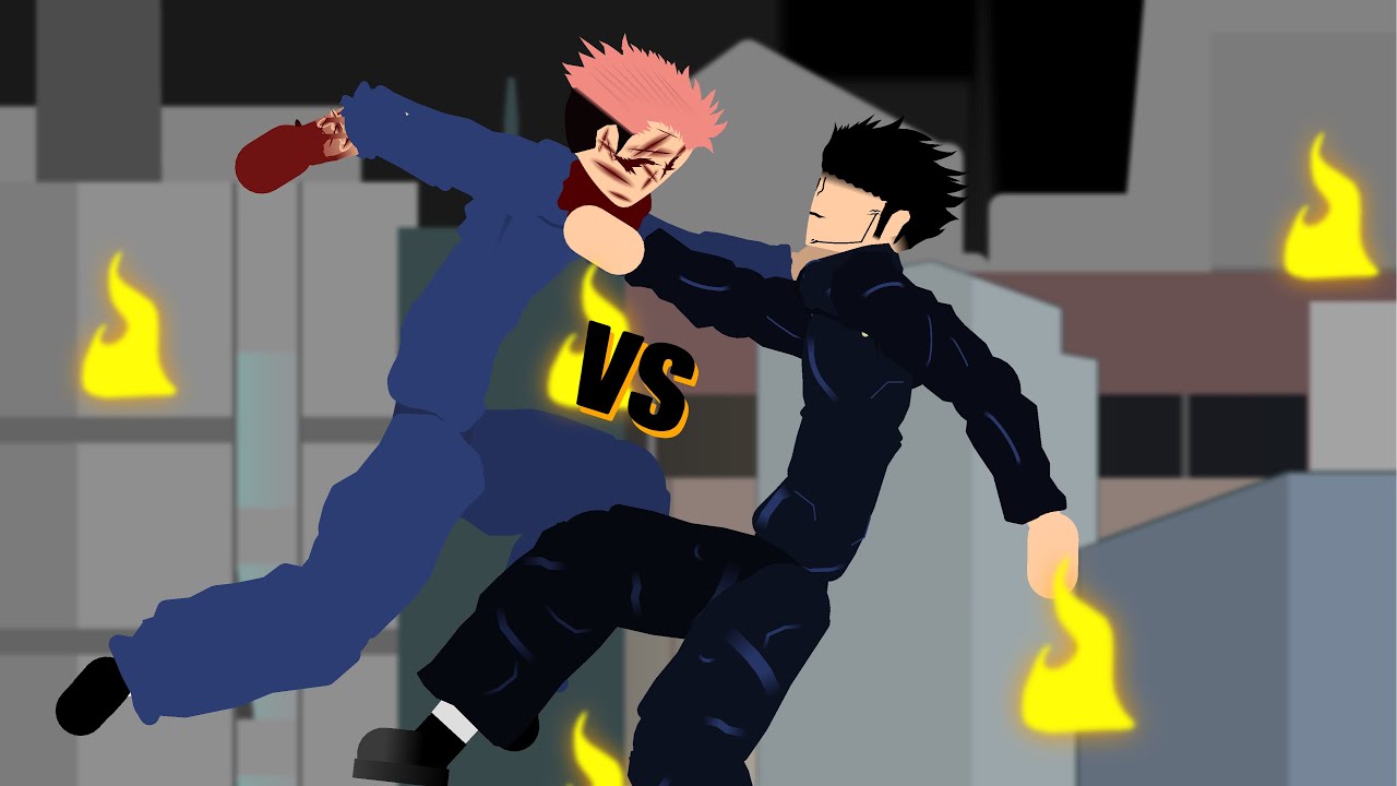 Yuji itadori vs Sukuna |Fan animation (Stick nodes) - YouTube