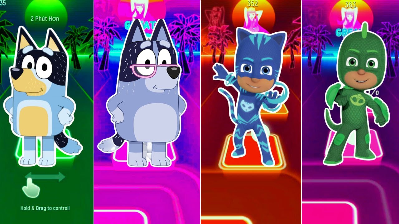 BLUEY BINGO FRIENDS 🆚 BLEUY MEGIC 🆚 Catboy 🆚 Gekko 🆚 Owlette 🎶 Tiles ...