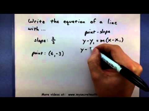 Pre-Calculus Write the equation of a line - YouTube