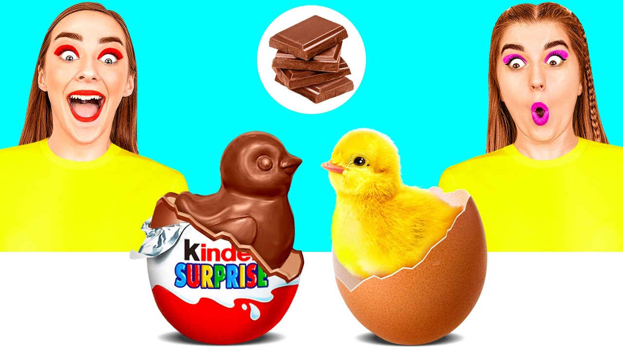 אתגר אוכל אמיתי לעומת אוכל שוקולד | אתגר מטורף DaRaDa Challenge - YouTube