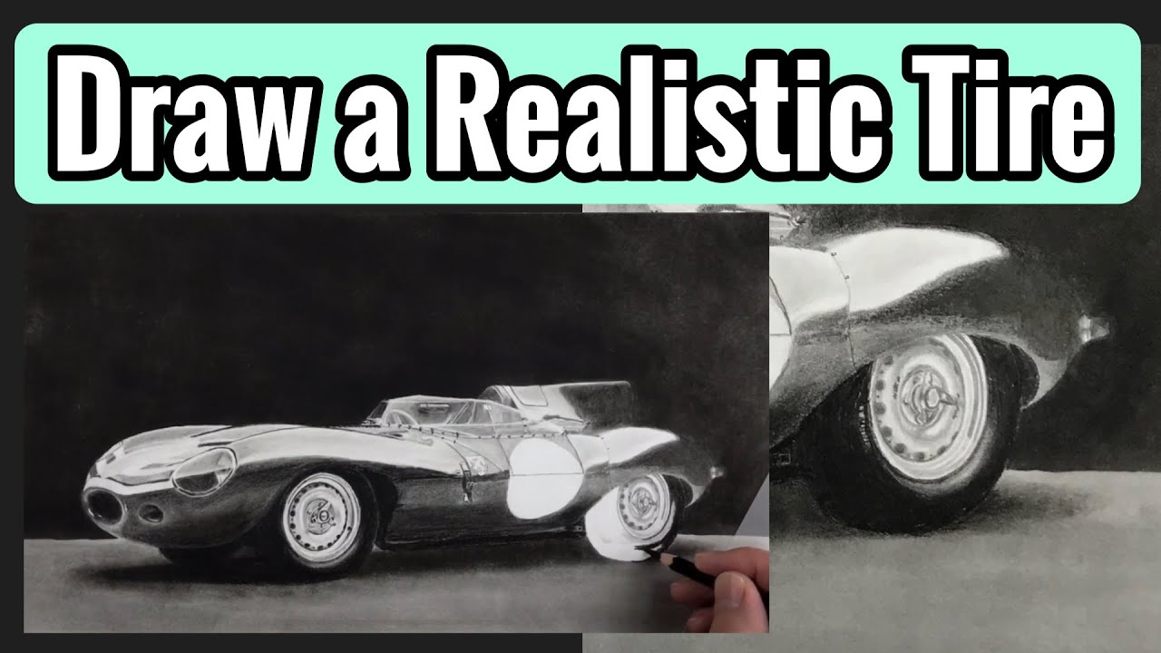 How to draw a realistic car tyre showing a highlight - my method ...