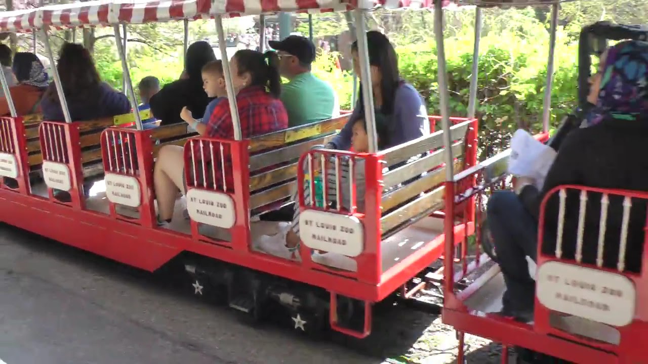 St. Louis Zoo train on the move at the zoo in Forest Park, St. Louis ...