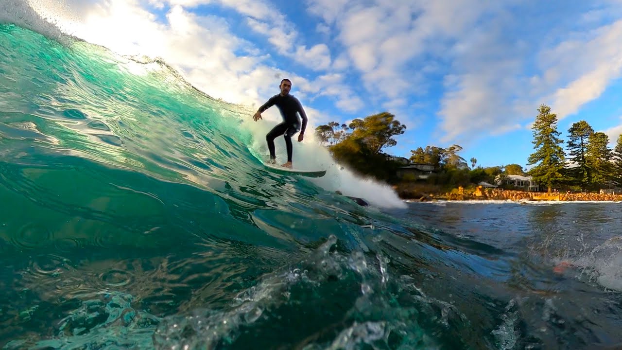 Avoca Point Autumn Sun Surfing - YouTube