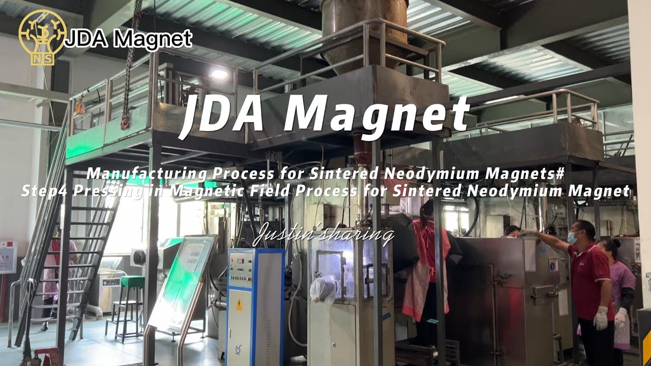 Manufacturing Process for Sintered Neodymium Magnets#Step4 Pressing in ...
