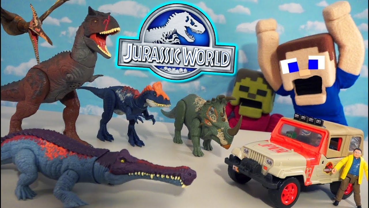 Jurassic World T-REX ATTACK! Imaginext Dinosaur Movie Car Playset Toys ...