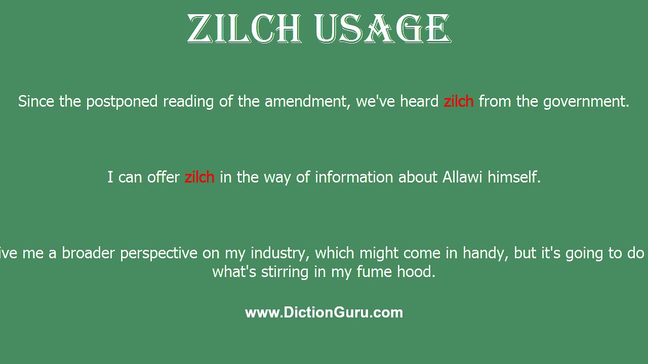 zilch: How to pronounce zilch with Phonetic and Examples - YouTube