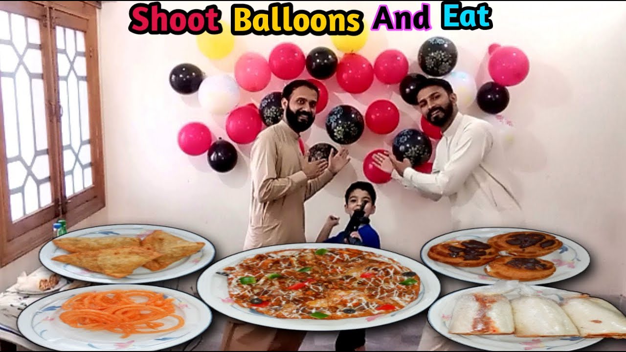 Shoot the Balloon Game | Shoot the Balloon and Eat | Win Prizes - YouTube