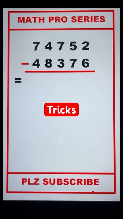 Besos | Math Subtraction Trick | Math tricks #trending #song #maths #mathtricks #fastcalculation ...