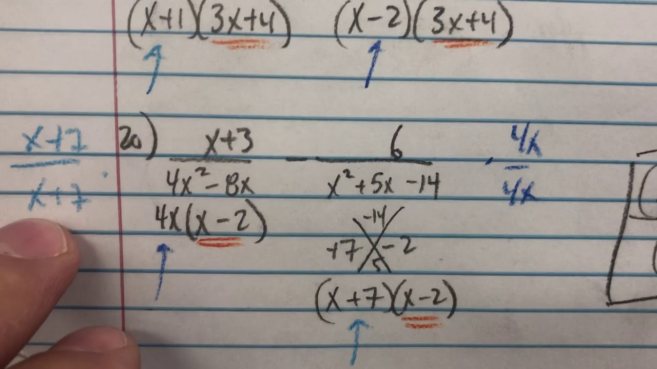 HA2T Unit 2 Add Sub Rational Functions 20 - YouTube
