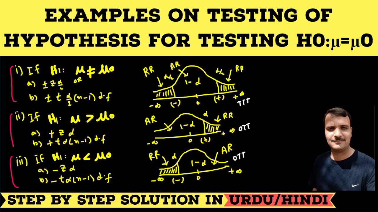 Examples on Testing of Hypothesis on Testing H0:µ=µ0 - YouTube