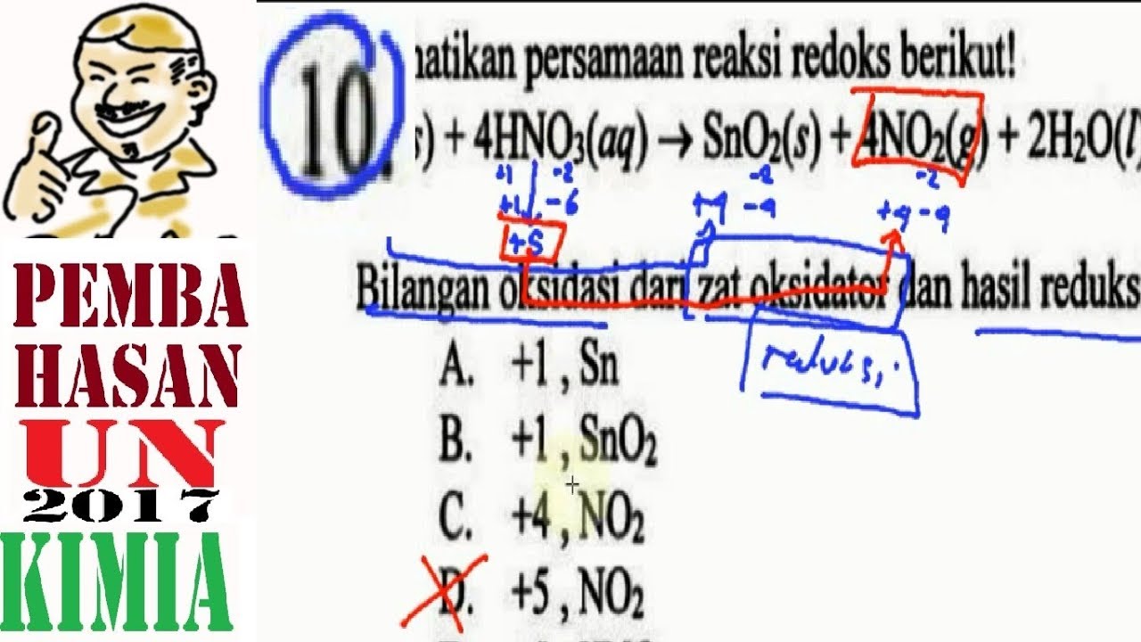 un sma 2017 kimia , no 10 biloks oksidator dan hasil resuksinya - YouTube