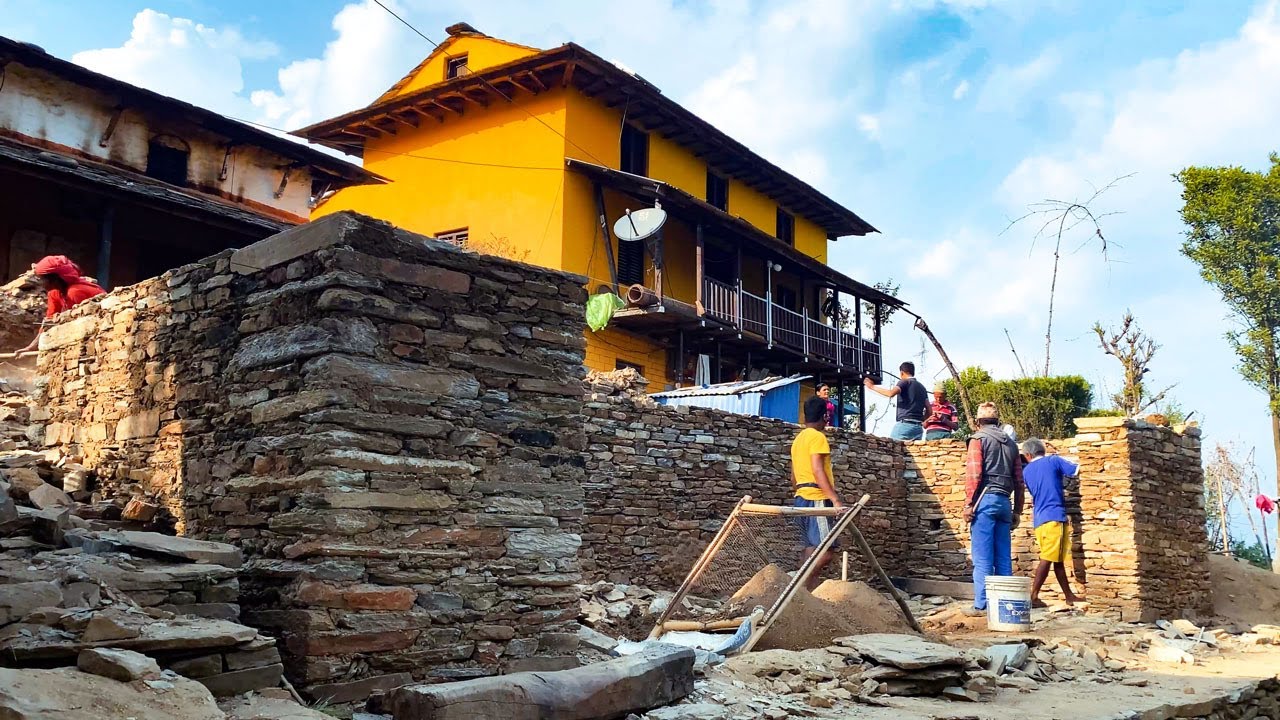 Building Traditional House in Nepal | Traditional house building in ...