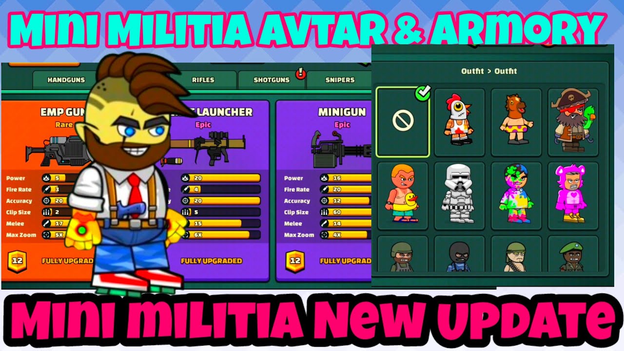 Mini Militia NEW Avatar & Armory Update! - YouTube
